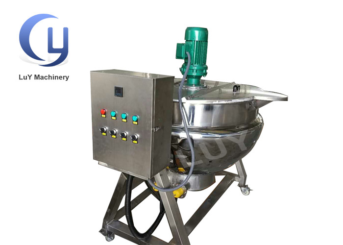 Automatic Gas Cooking Ss Jacketed Kettle Pot With Mixer Uniform Heating